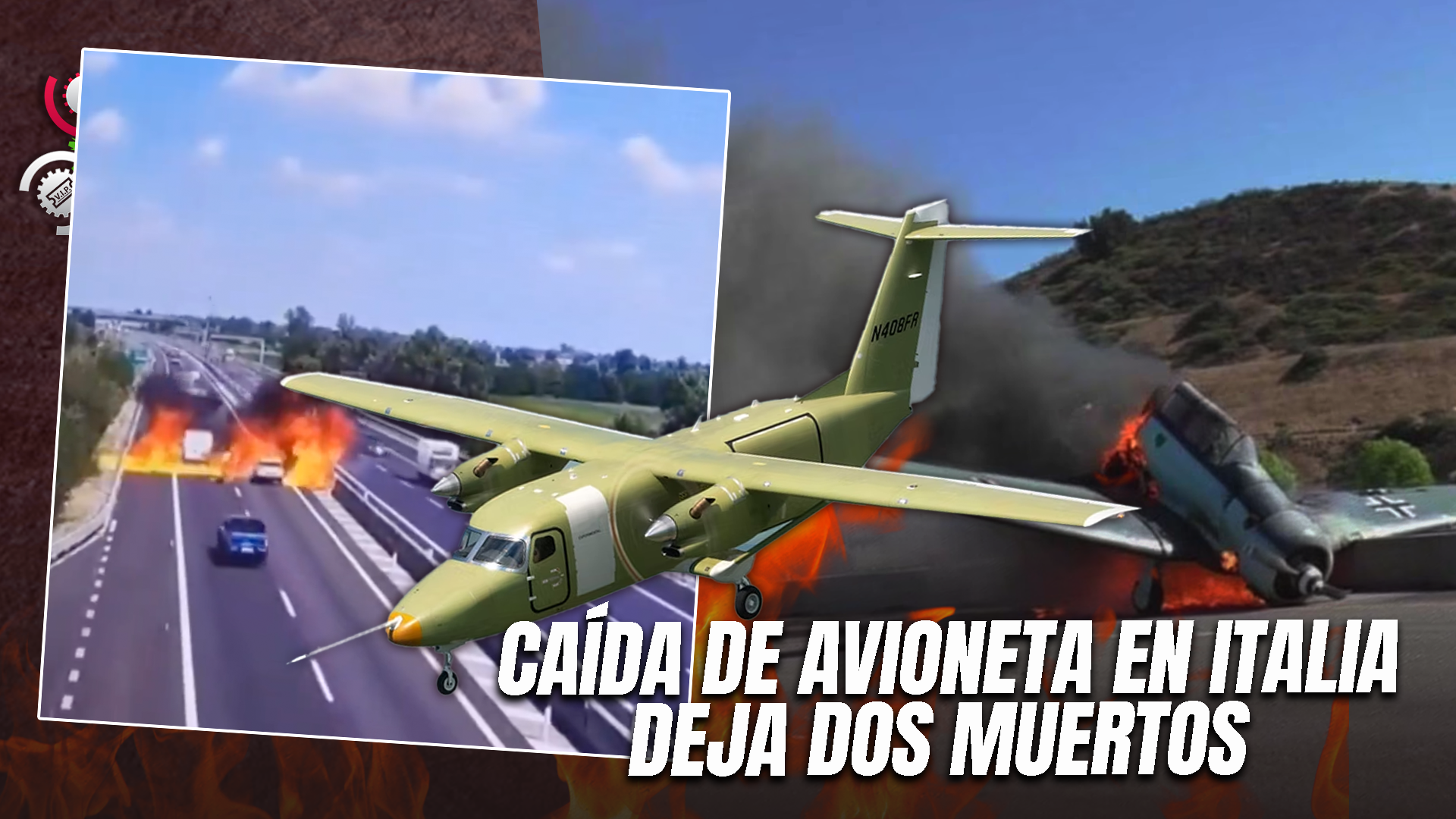 Avioneta se estrella en autopista de Brescia y deja dos muertos - Cachicha.com